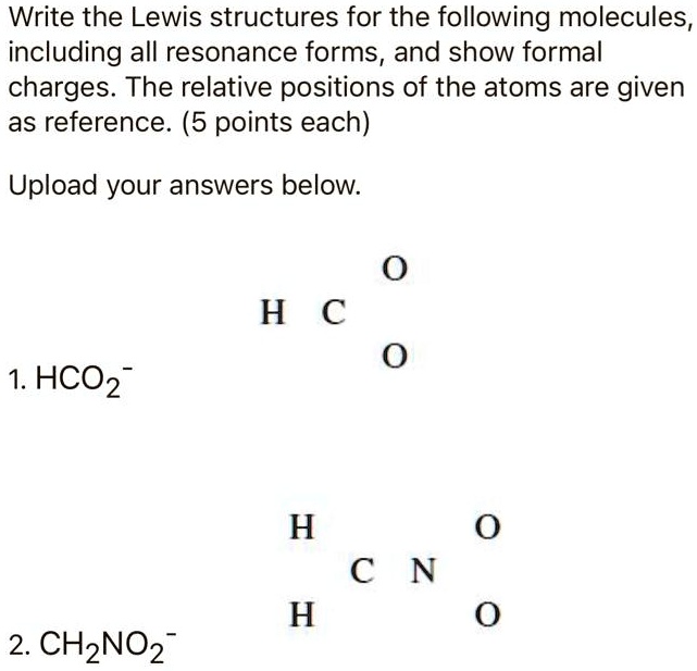Write the Lewis structures for the following molecules, including all ...
