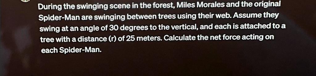 SOLVED: During the swinging scene in the forest, Miles Morales and the ...