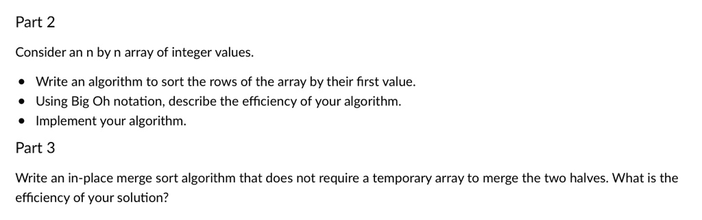 Solved Java Program Please Part 2 Consider An N By N Array Of Integer Values Write An 4810