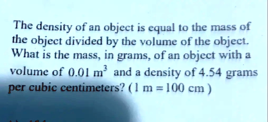 Density Of An Object Is Equal To