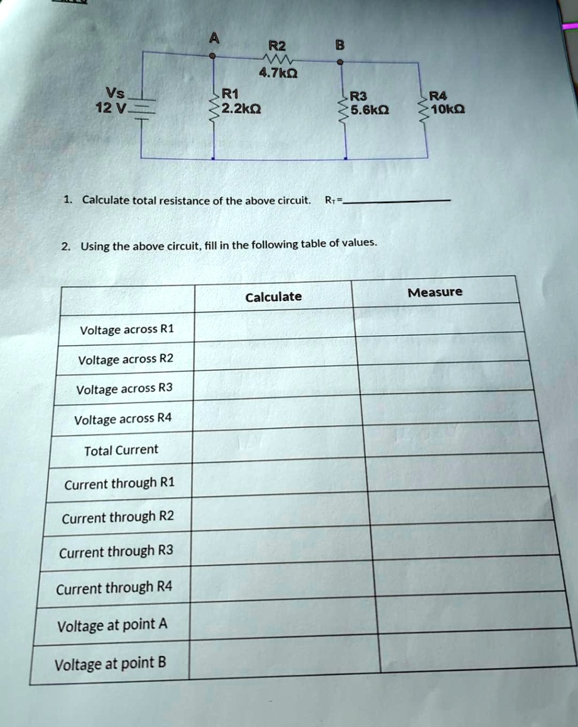 Solved Calculate Total Resistance Of The Above Circuit R T Using