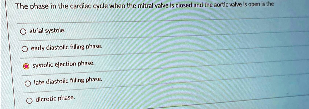 The phase in the cardiac cycle when the mitral valve is closed and the ...