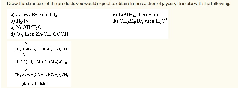 Draw the structure of the products you would expect to obtain from ...
