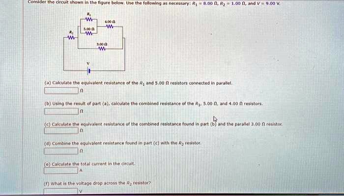 consider the circuit shown in the figure below use the following as necessary r1 800 r2 100 and ...