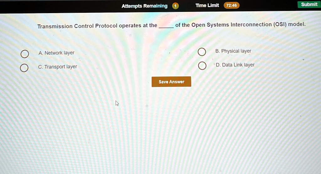 transmission control protocol operates at the of the open systems ...