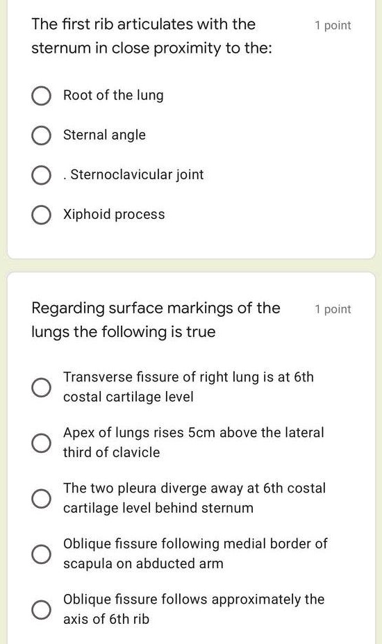 the first rib articulates with the sternum in close proximity to the ...