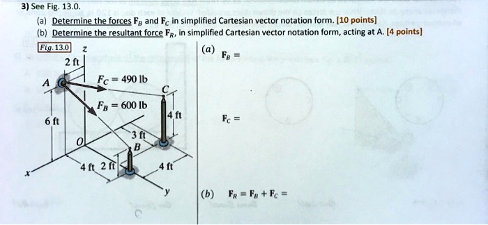 See Fig. 13.0 a) Determine the forces F and Fc in simplified Cartesian ... See Fig. 13.0 a) Determine the forces F and Fc in simplified Cartesian ...