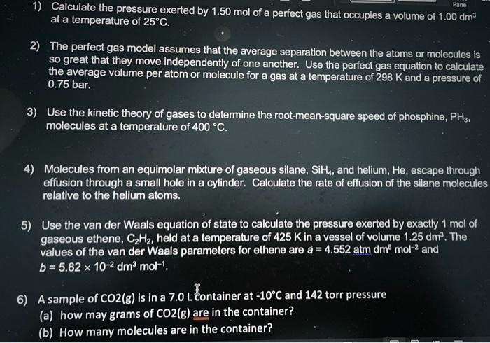 SOLVED: Calculate the pressure exerted by 1.50 mol of a perfect gas that occupies a volume of 1. ...