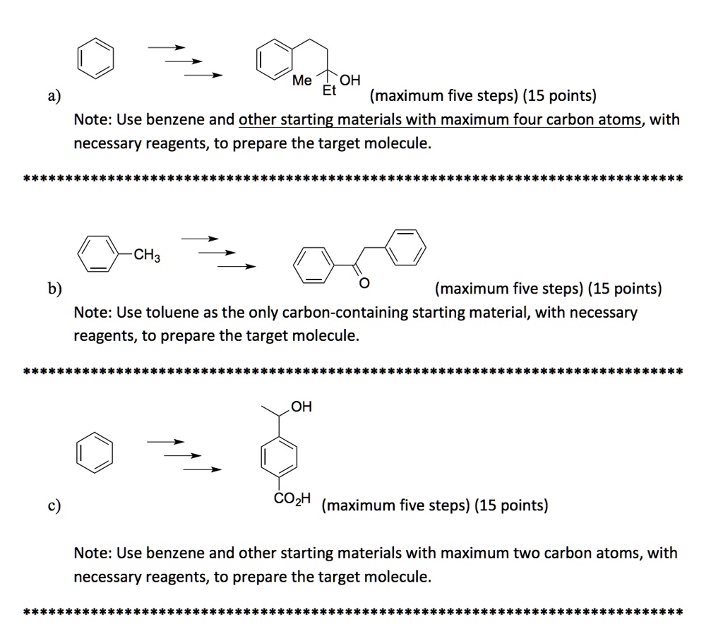 SOLVED: Text: Show a sequence of reactions to complete the following ...