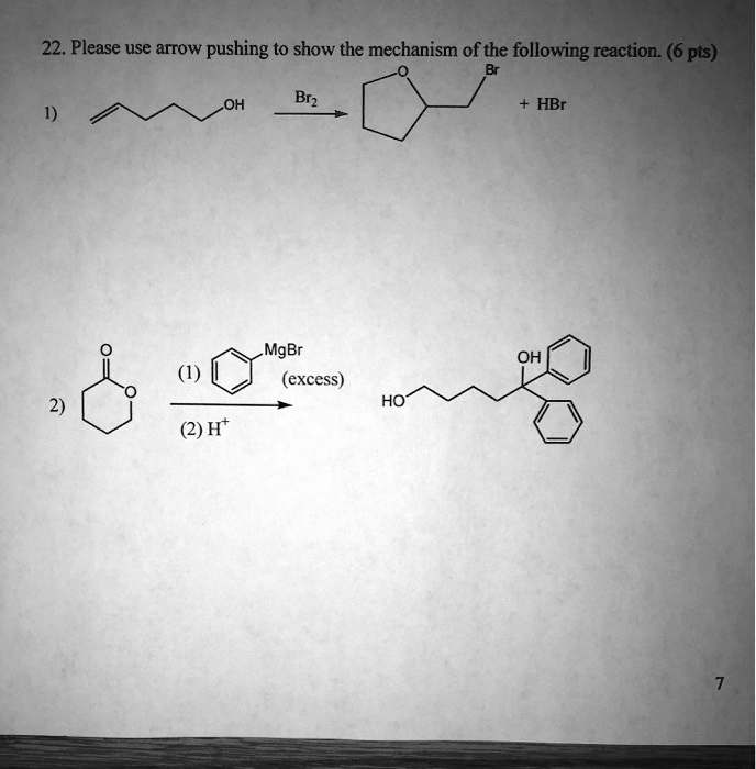 22 please use artow pushing to show the mechanism of the following ...