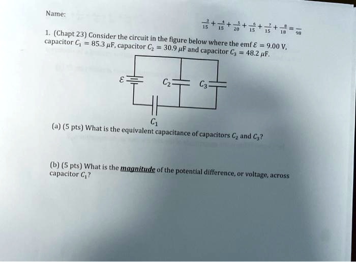 Name: 1. (Chapt 23) Consider the circuit in the figure below where the ...