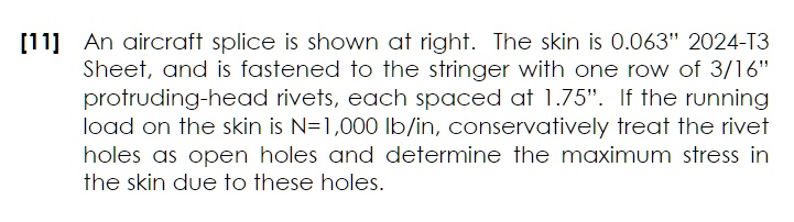 VIDEO solution: An aircraft splice is shown at right. The skin is 0.063 ...