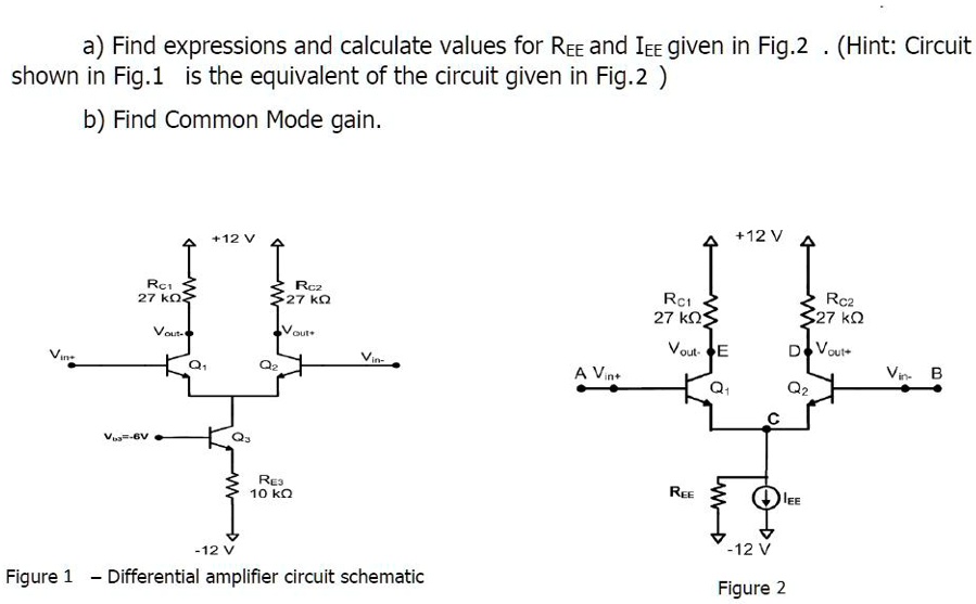 SOLVED: a. Find expressions and calculate values for Ree and Iee given in Fig. 2. Hint: The ...