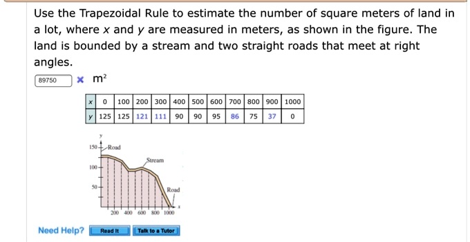 SOLVED: Use the Trapezoidal Rule to estimate the number of square ...