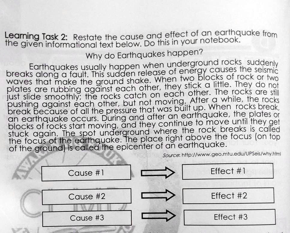 VIDEO solution: Why do Earthquakes happen? Earthquakes usually happen ...