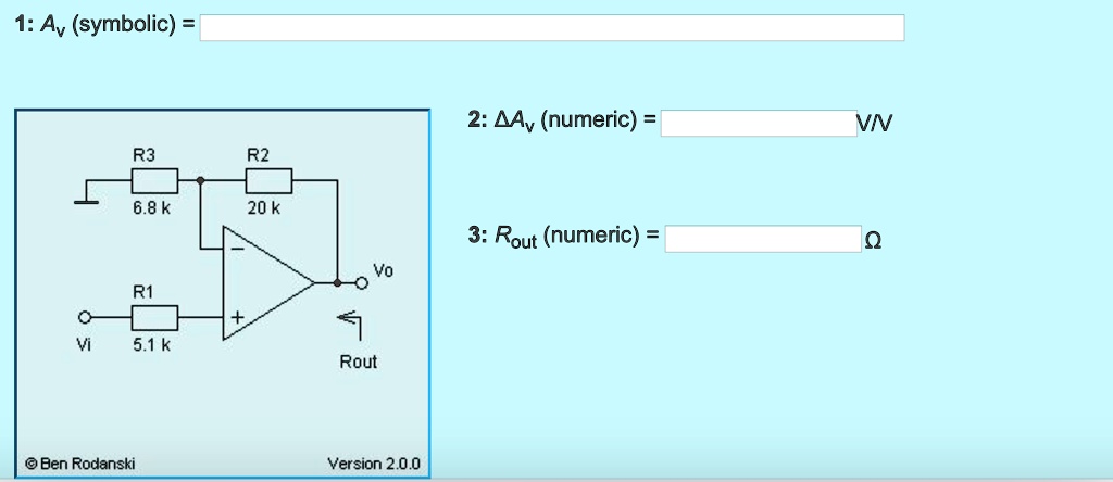 Solved An Op Amp In The Circuit Shown Below Has The Finite Open Loop Voltage Gain Ao 80 Db