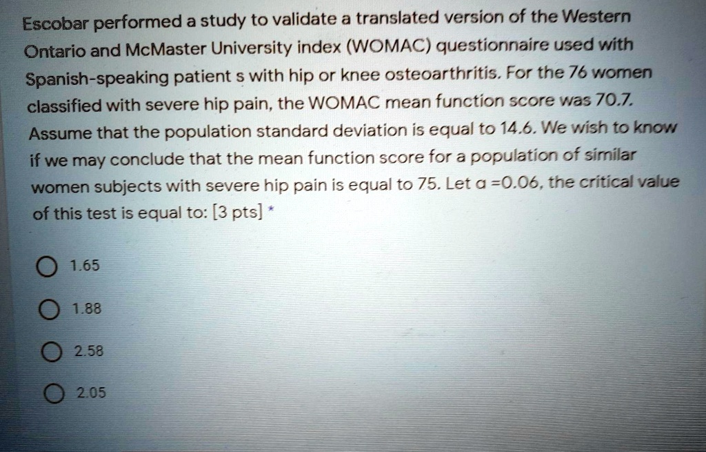 escobar performed a study to validate a translated version of the ...