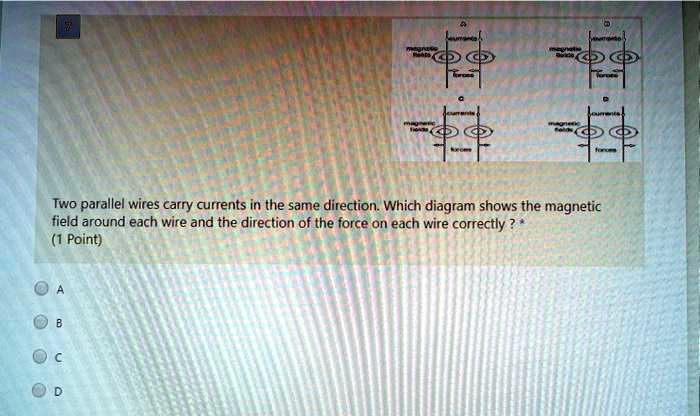 SOLVED: Two parallel wires carry currents in the same direction Which ...