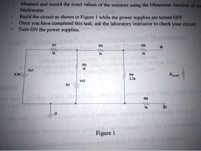 SOLVED: Find Thevenin's and Norton's Equivalent Circuit Measure and ...