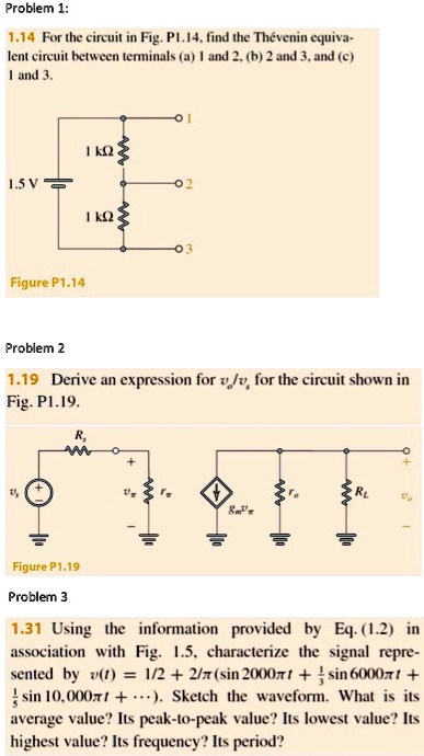 SOLVED: Problem 1: 1.14 For the circuit in Fig.P1.14.find the Thevenin equiva- lent circuit ...