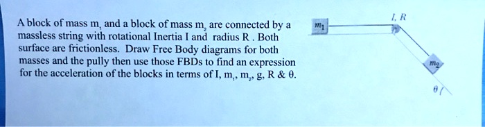 a block of mass m and block of mass m are connected massless string ...