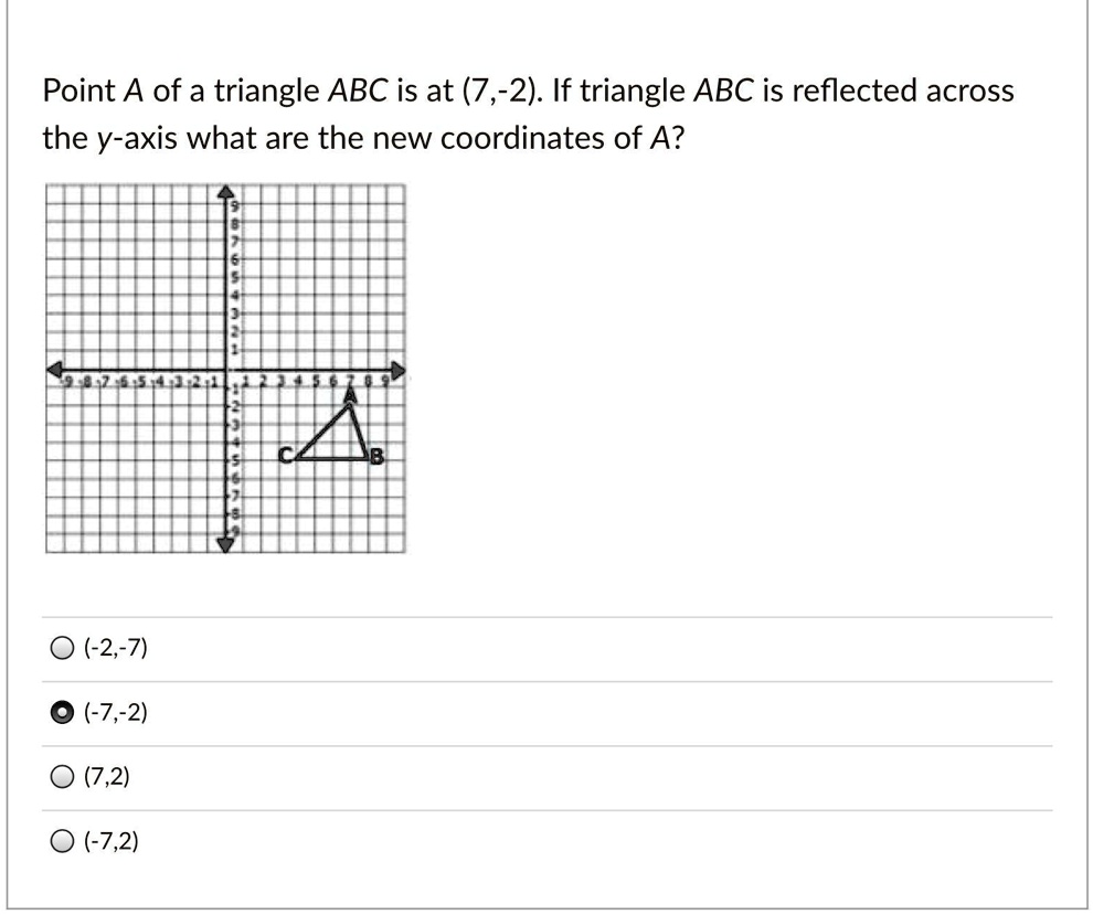 SOLVED: 'I will mark brainliest thanks Point A of a triangle ABC is at (7,-2). If triangle ABC ...