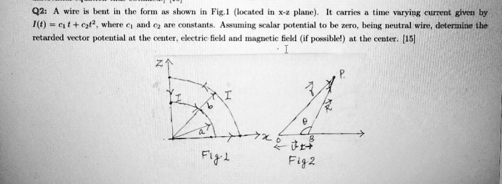 SOLVED: It's an Electromagnetism question. Q2: A wire is bent in the ...