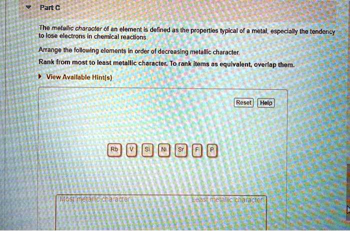 pant the metallic character of an element is defined as the properties ...