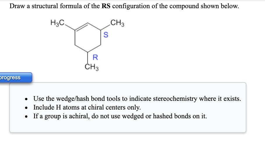SOLVED: Draw a structural formula of the R/S configuration of the ...