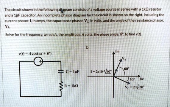 The circuit shown in the following diagram consists of a voltage source in series with a 1k ...