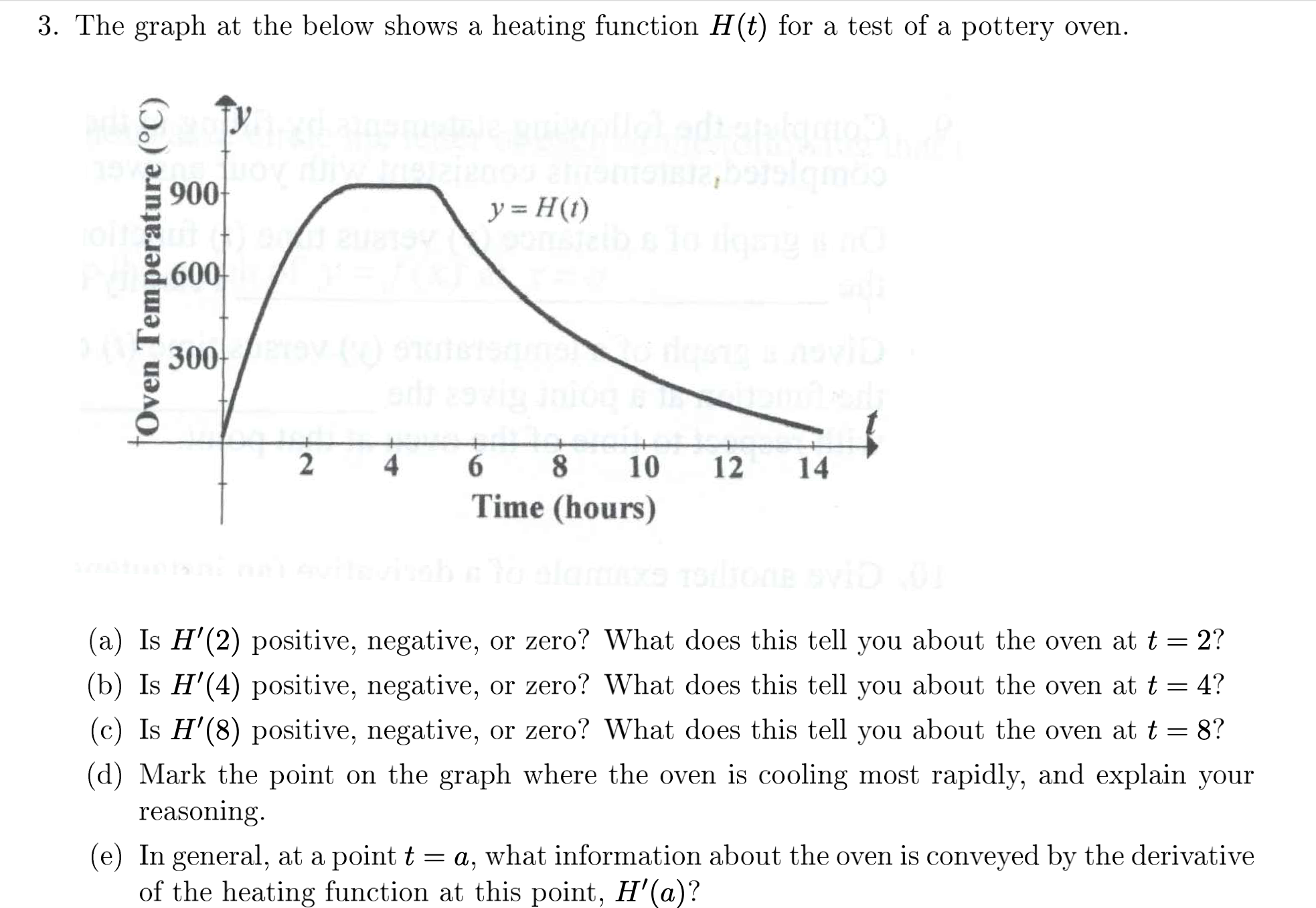 SOLVED: 3. The graph at the below shows a heating function H(t) for a ...