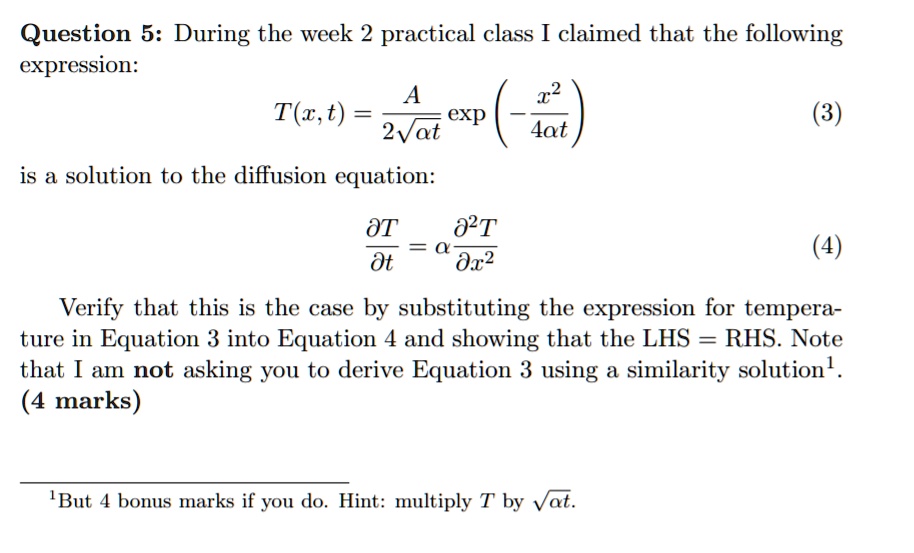 SOLVED: Question 5: During the week 2 practical class, I claimed that ...