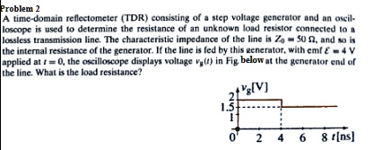 SOLVED: A time-domain reflectometer (TDR) consisting of a step voltage generator and an ...
