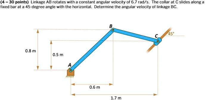SOLVED: 4-3 points Linkage AB rotates with a constant angular velocity ...