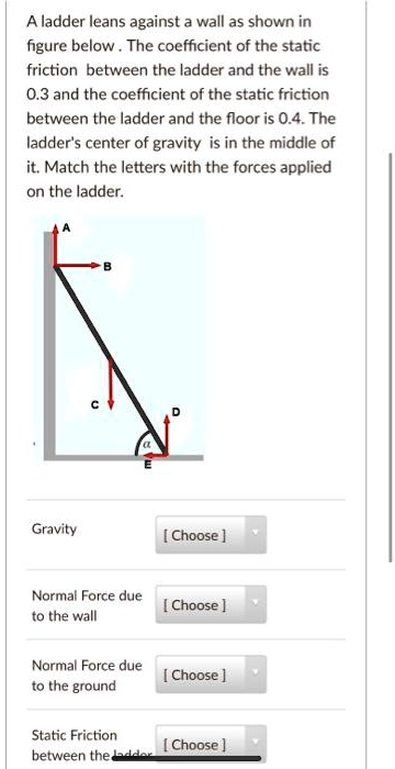 a ladder leans against wall as shown in figure below the coefficient of ...