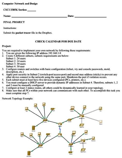 Computer Network and Design CSCI JJ8SK Section Eric FINAL PROJECT Due ...
