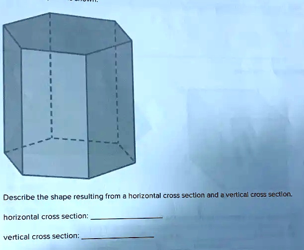 SOLVED: Describe the shape resulting from horizontal cross section and vertical cross section ...