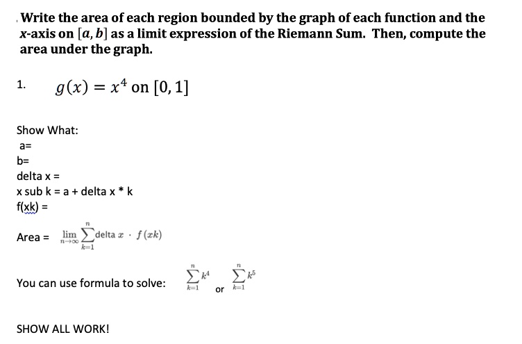 SOLVED: Write the area of each region bounded by the graph of each function and the X-axis on [a ...
