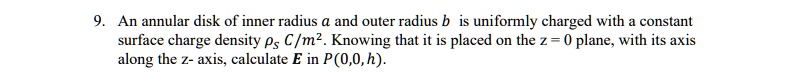 SOLVED: 9. An annular disk of inner radius a and outer radius b is ...