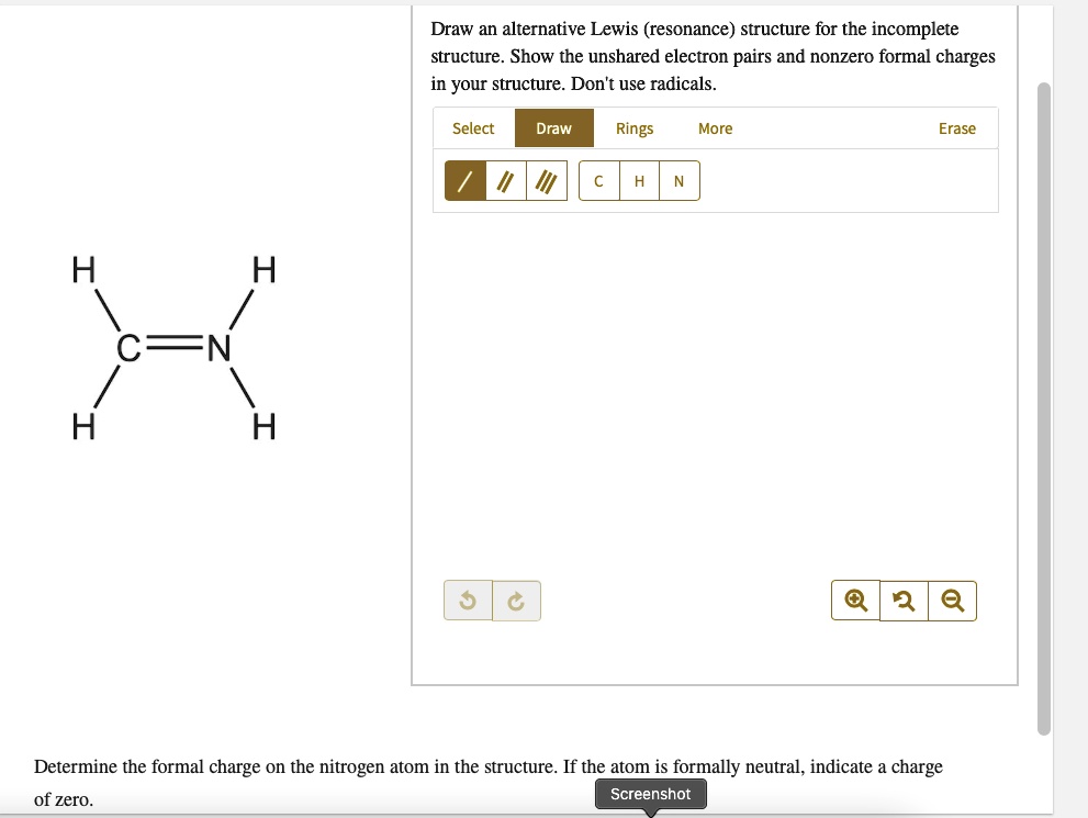 draw an alternative lewis resonance structure for the incomplete ...