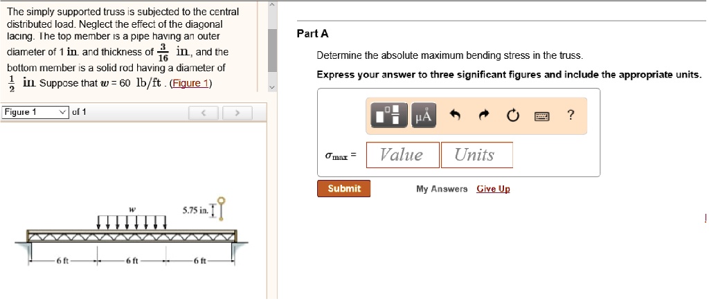 SOLVED: The simply supported truss is subjected to the central ...