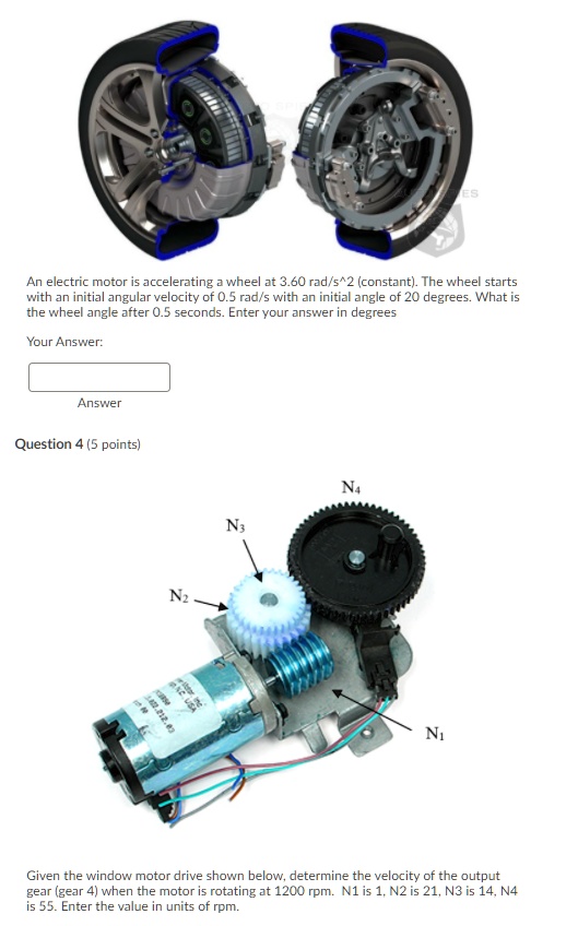 An electric motor is accelerating a wheel at 3.60 rad/s^2 (constant ...