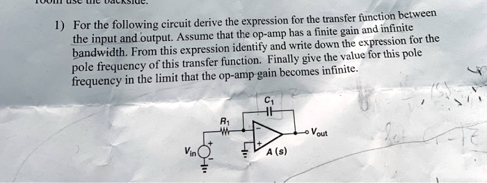 SOLVED: the input and output. Assume that the op-amp has a finite gain ...