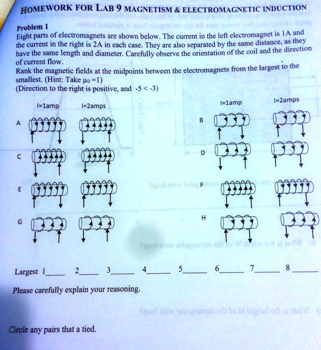 HOMEWORK FOR LAB 9 MAGNETISM ELECTROMAGNETIC INDUCTION Problem 1 Eight ...