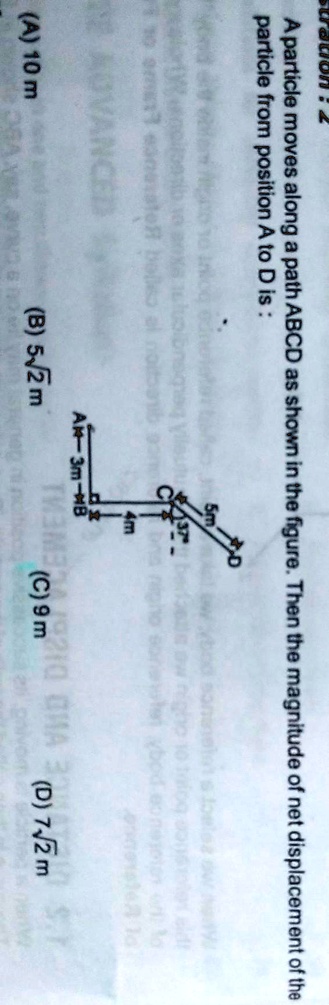 Stration:2 A particle moves along a path ABCD as shown in the figure ...