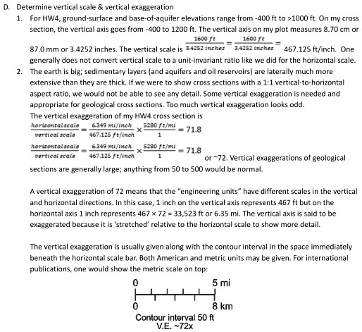 Determine vertical scale vertical exaggeration For HW4, ground-surface ...