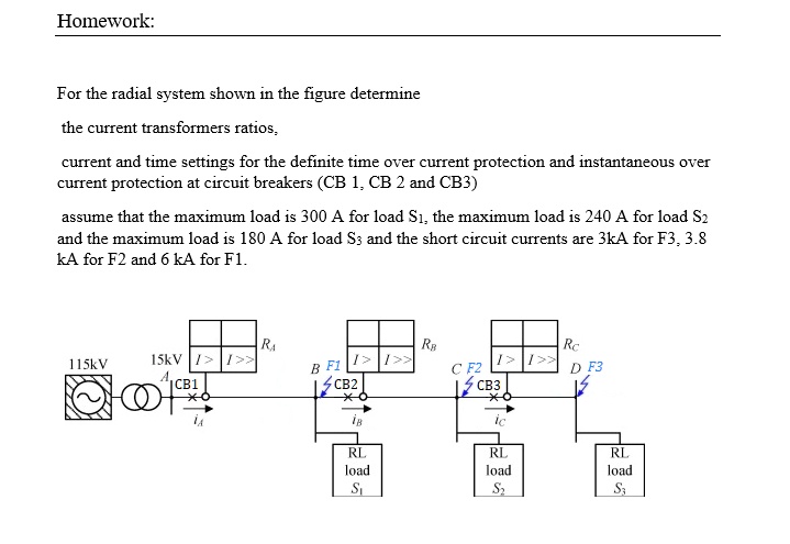 SOLVED: Homework: For the radial system shown in the figure, determine ...