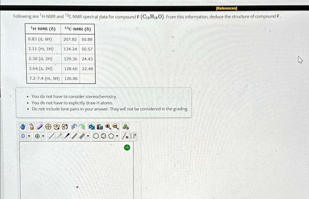 references following are 1h nmr and 13c nmr spectral data for compound ...