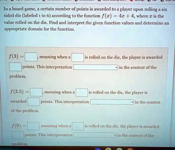 In a board game, a certain number of points is awarded to a player upon ...