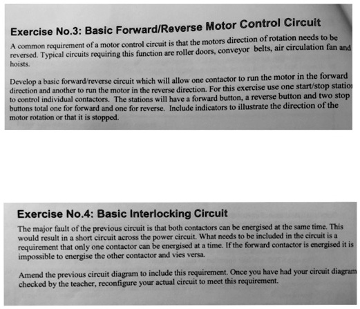 Exercise No.3: Basic Forward/Reverse Motor Control Circuit A common ...